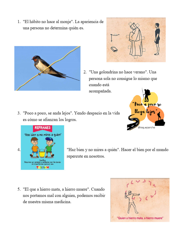 Refranes Con Imagenes | PDF