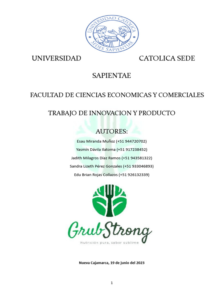 proyecto de negocio-GRUB STRONG | PDF | Marketing | Calidad (comercial)