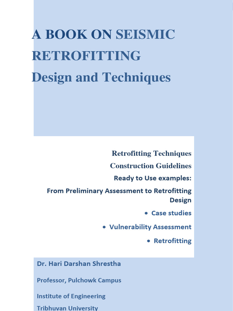 A Book On Seismic Retrofitting Design Tehniques Pdf Structural