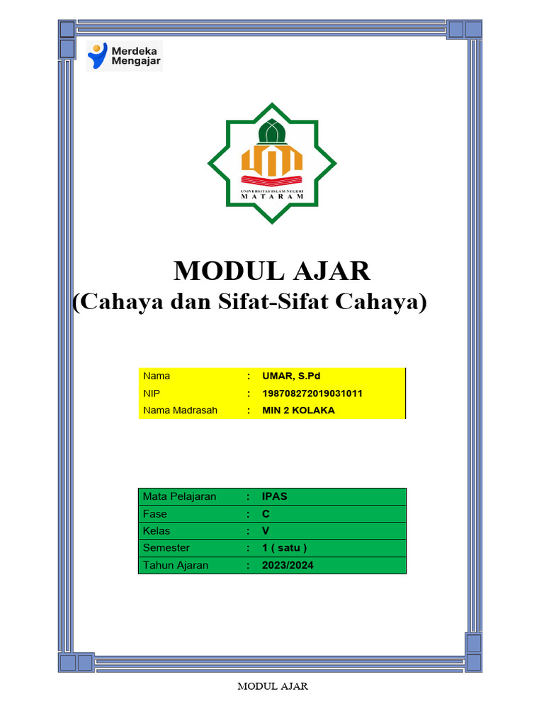 Modul Ajar Komprensi Umar | PDF