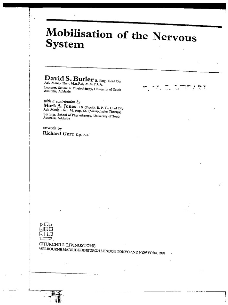 David S. Butler - Mobilisation of The Nervous System (1991) | PDF