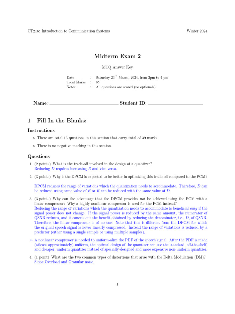 CT216 Exam 2 | PDF | Applied Mathematics | Computer Engineering