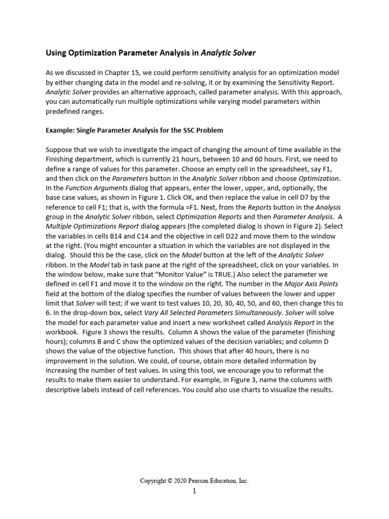 08 - Using Optimization Parameter Analysis in Analytic Solver | Download Free PDF | Mathematical ...