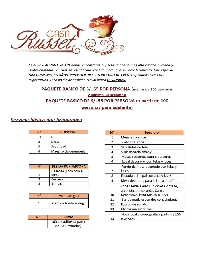 Proforma Fiesta Clasica-Actualizada | PDF | Bebida