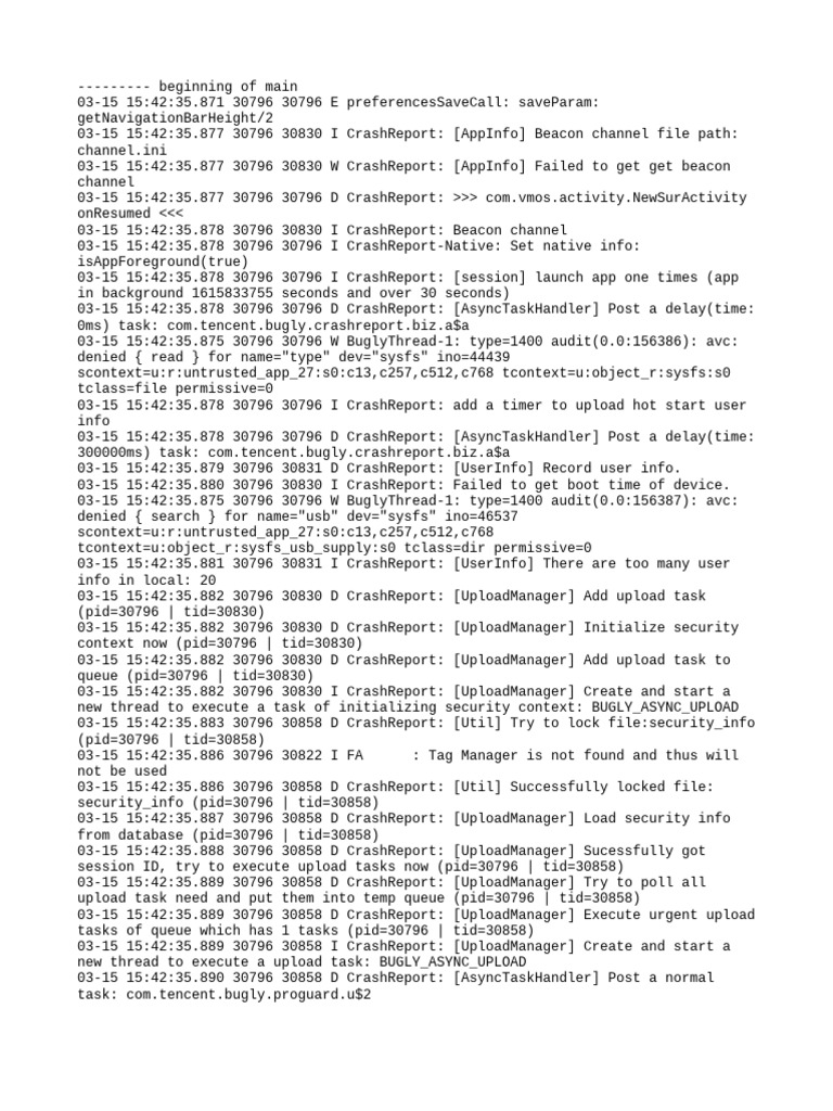 Log | PDF | Computer Data | Software Engineering