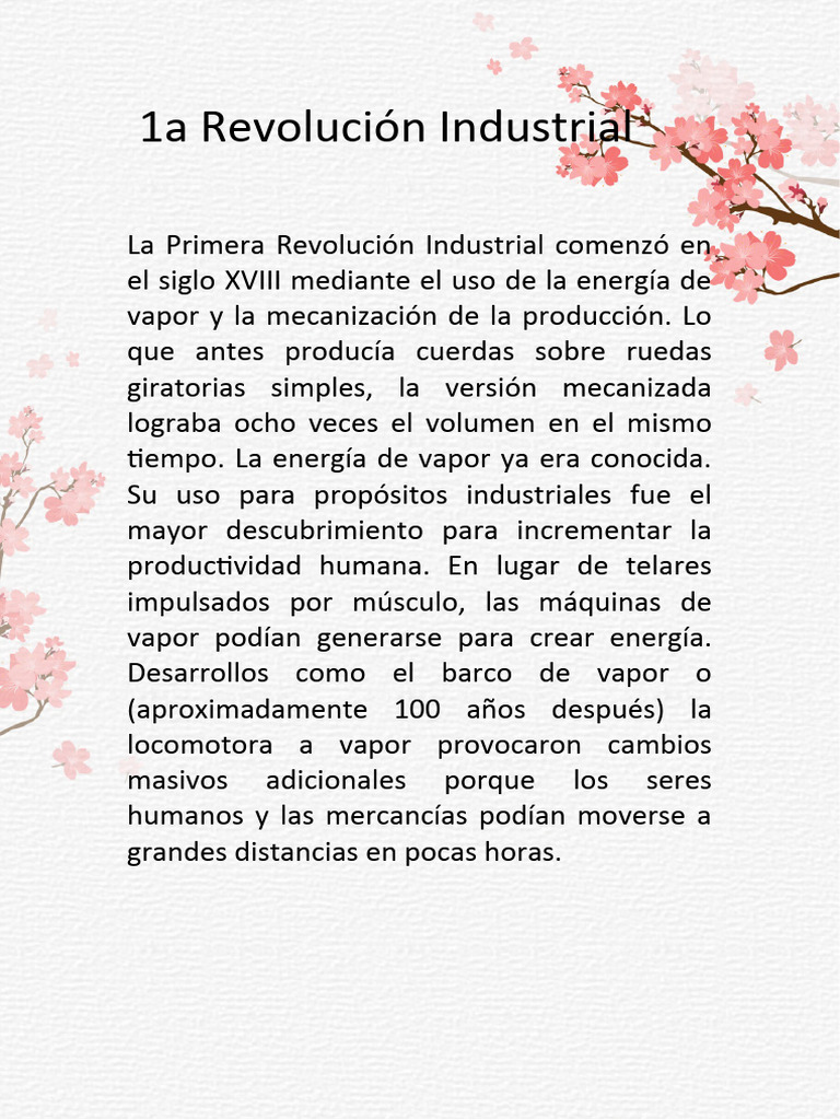 Impacto de la 1a Revolución Industrial | PDF