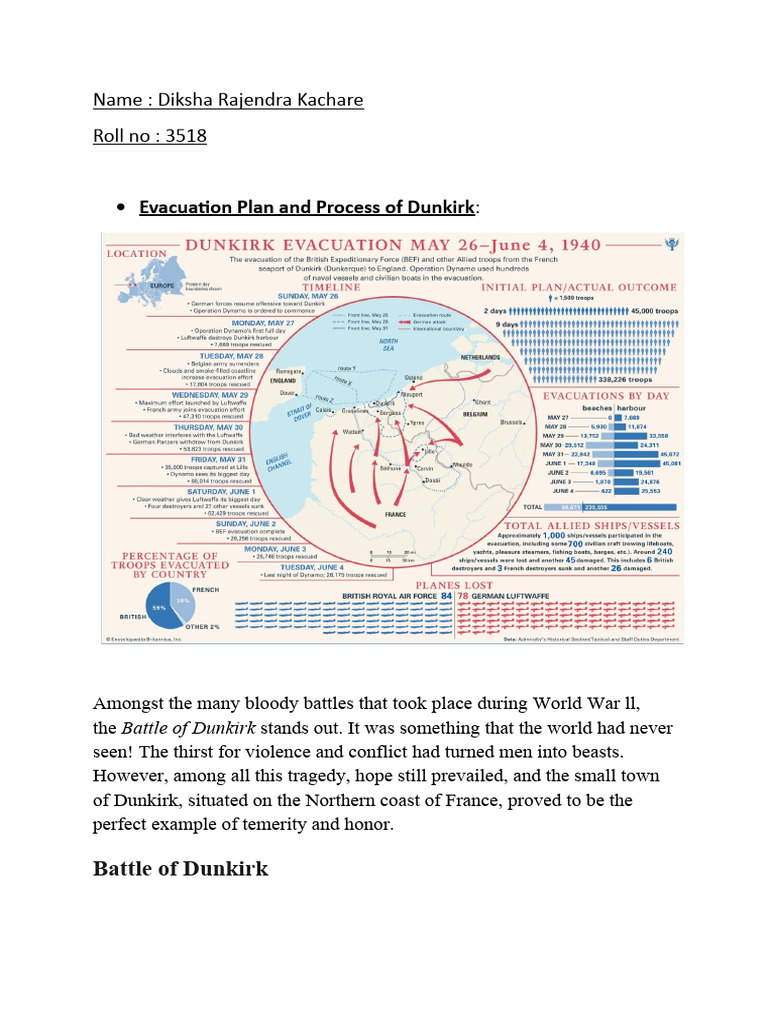 Dunkirk Evacuation Overview and Map | PDF | Global Conflicts | Politics ...