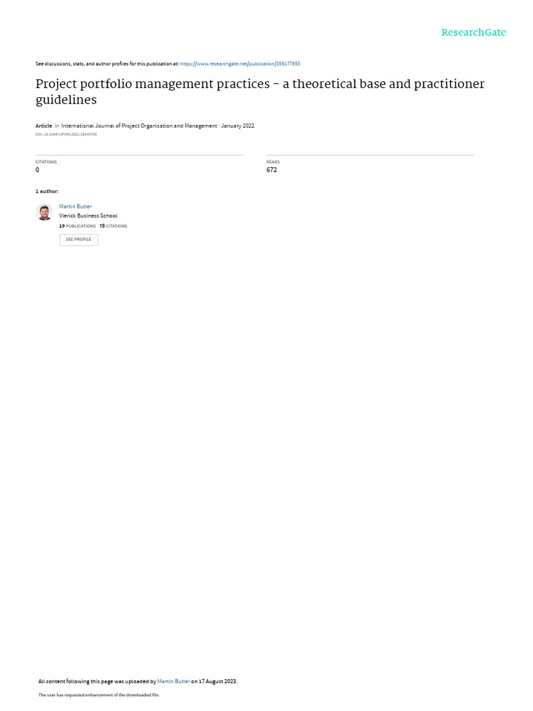 Project Portfolio Management Practices - A Theoret | PDF | Systematic ...