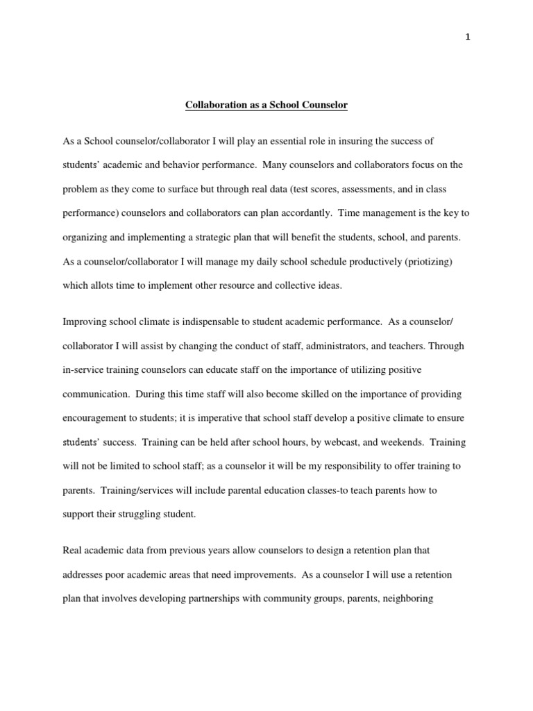 Collaboration As A School Counselor | PDF