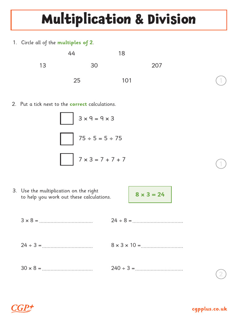 Year 3 Maths Multiplication & Division Baseline Assessment (Year 3 ...