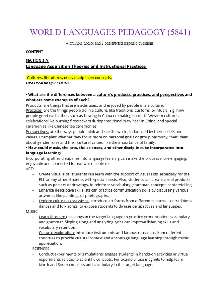 Effective World Languages Instruction | PDF | Educational Assessment ...