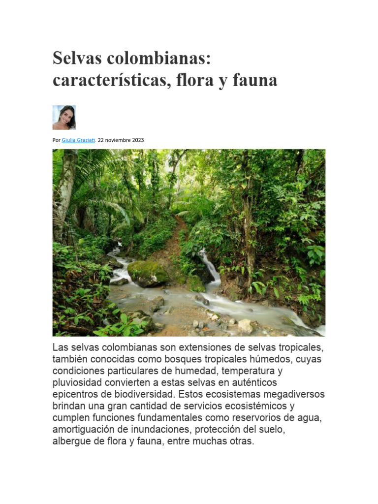 Características de las selvas colombianas | PDF | Selva | Colombia