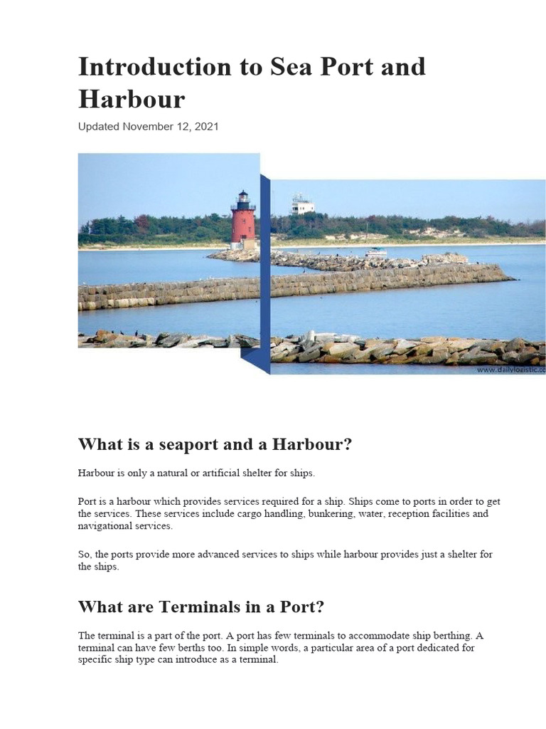 Understanding Ports and Harbours | PDF | Port | Cargo