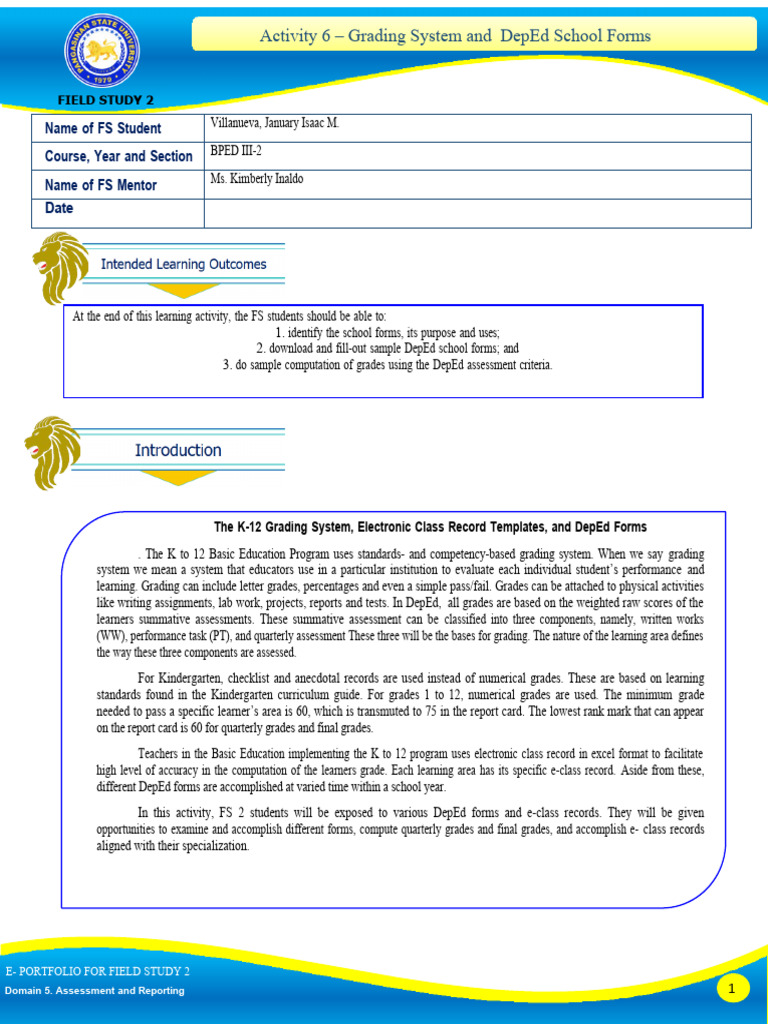 MAHIRAP FS2-Activity-6-Villanueva, January Isaac M. | PDF | Educational Assessment