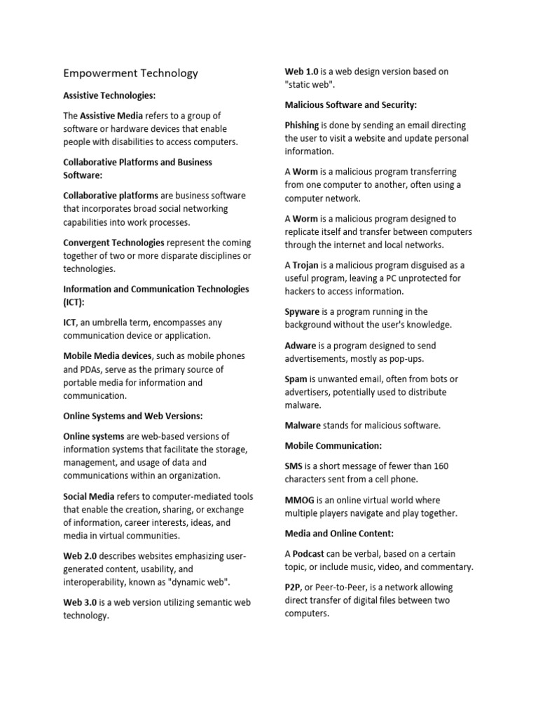 Empowerment Technology Handouts | PDF | Malware | World Wide Web