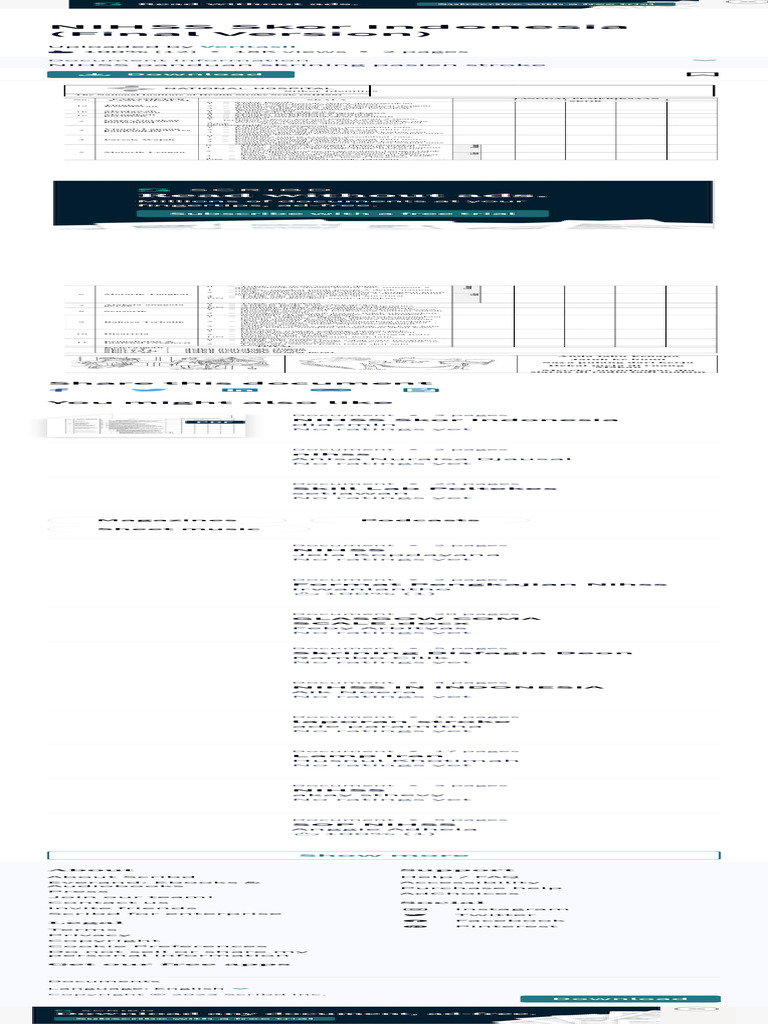NIHSS Skor Indonesia (Final Version) PDF | PDF