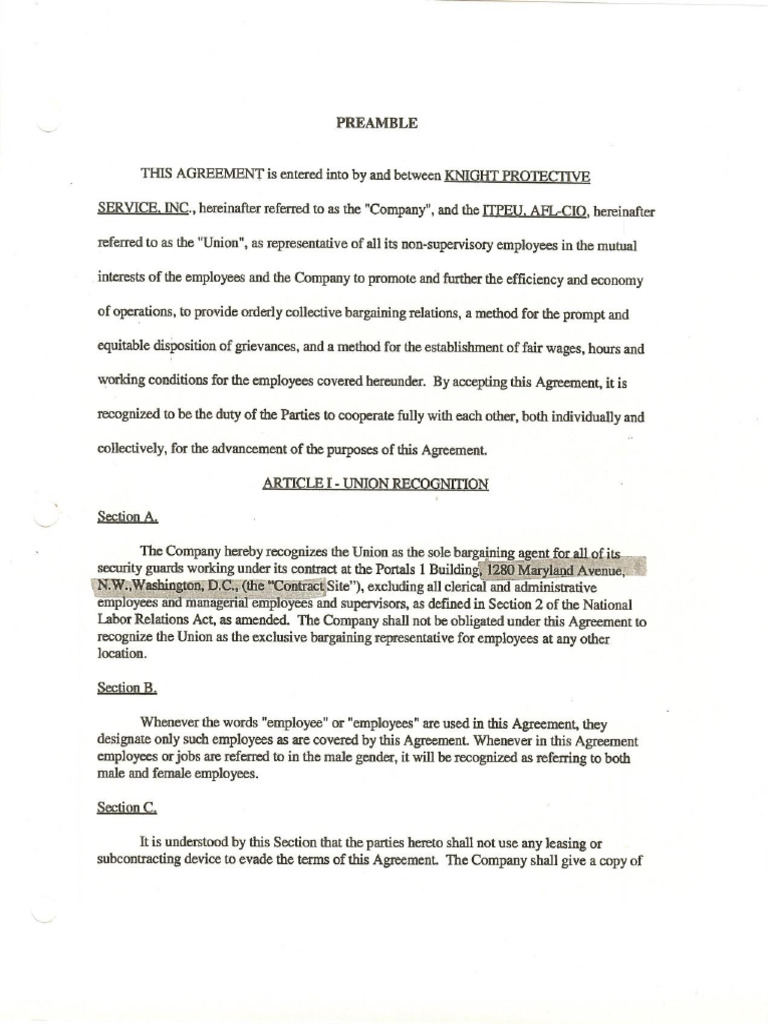 Union-Company Agreement | PDF | Business Ethics | Trade Union