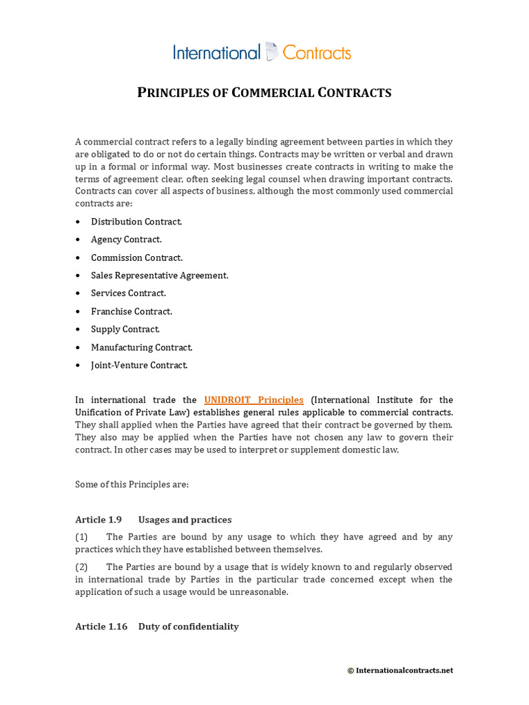 Principles of Commercial Contracts | PDF | Law Of Agency | Fraud