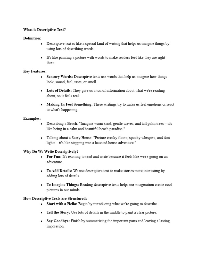 What Is Descriptive Text | PDF