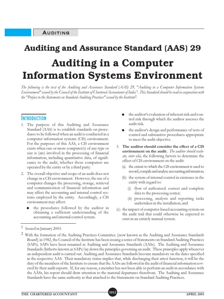 Auditing in CIS | Audit | Accounting