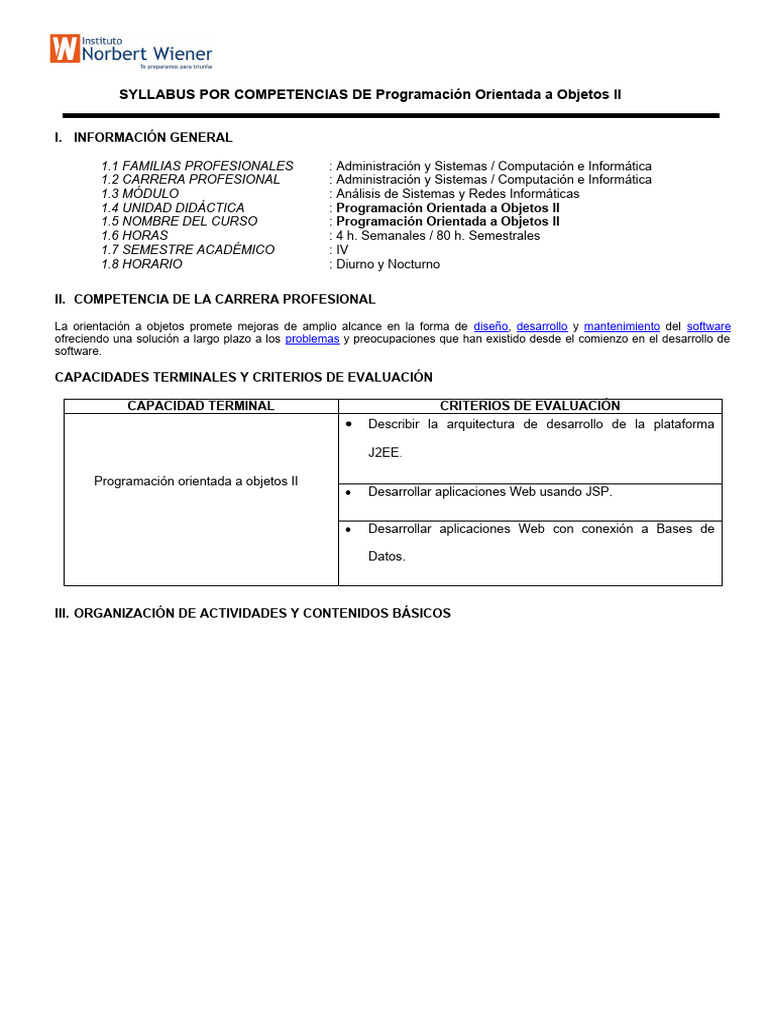 2 Programacion orientada a objetos II | PDF | Java (lenguaje de programación) | Evaluación