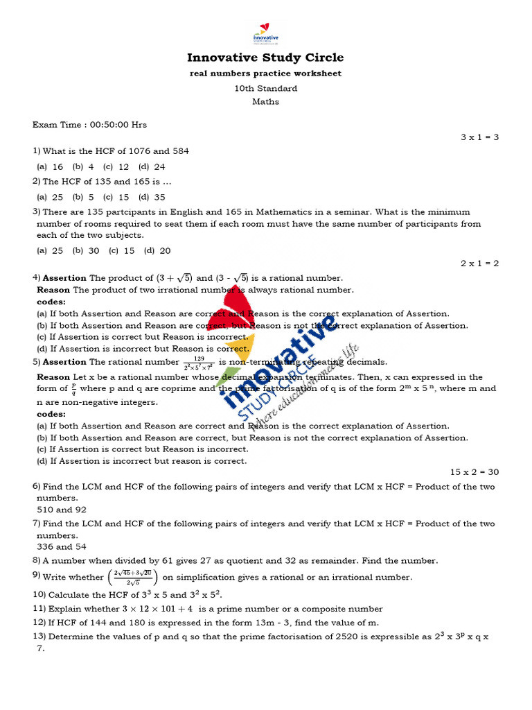 Real Numbers Classwork | Download Free PDF | Numbers | Rational Number