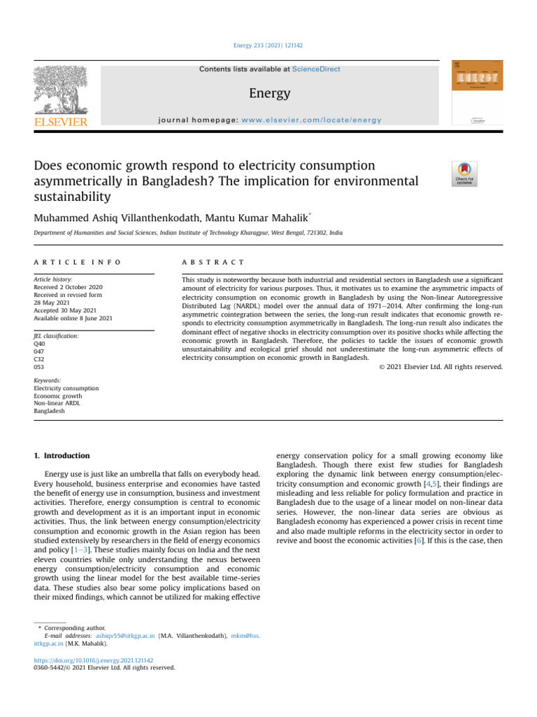 Does Economic Growth Respond To Electricity Consumption | PDF ...