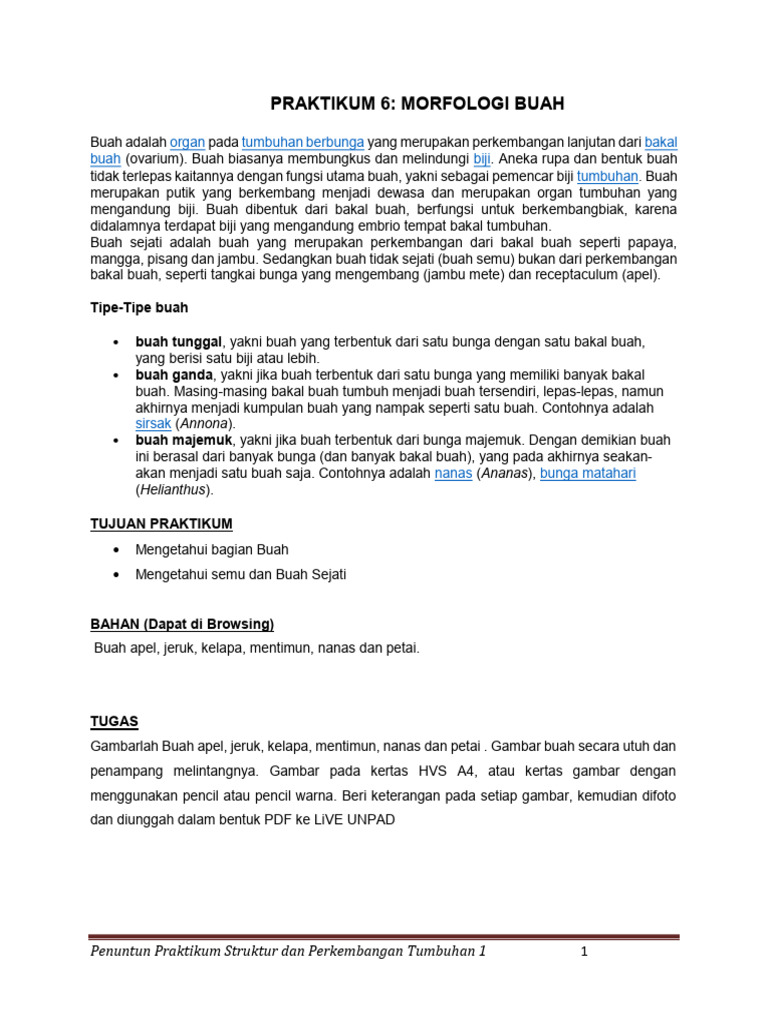 Morfologi dan Tipe Buah Tumbuhan | PDF