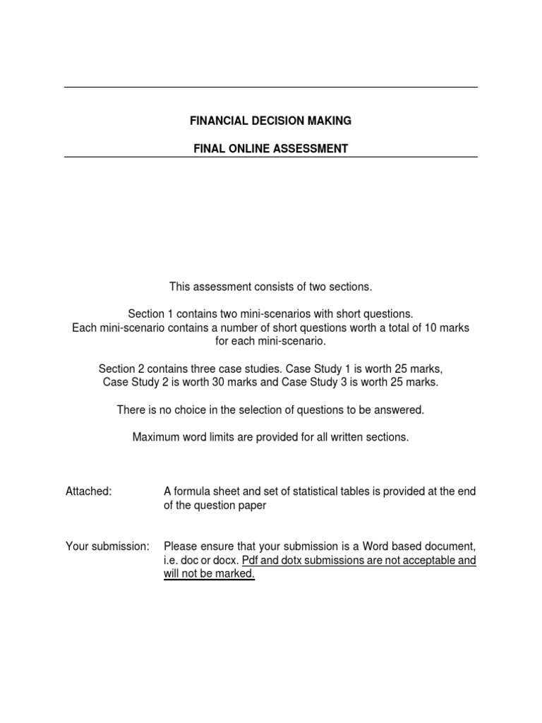 Financial Decision Making Assesment | PDF | Retained Earnings | Balance ...