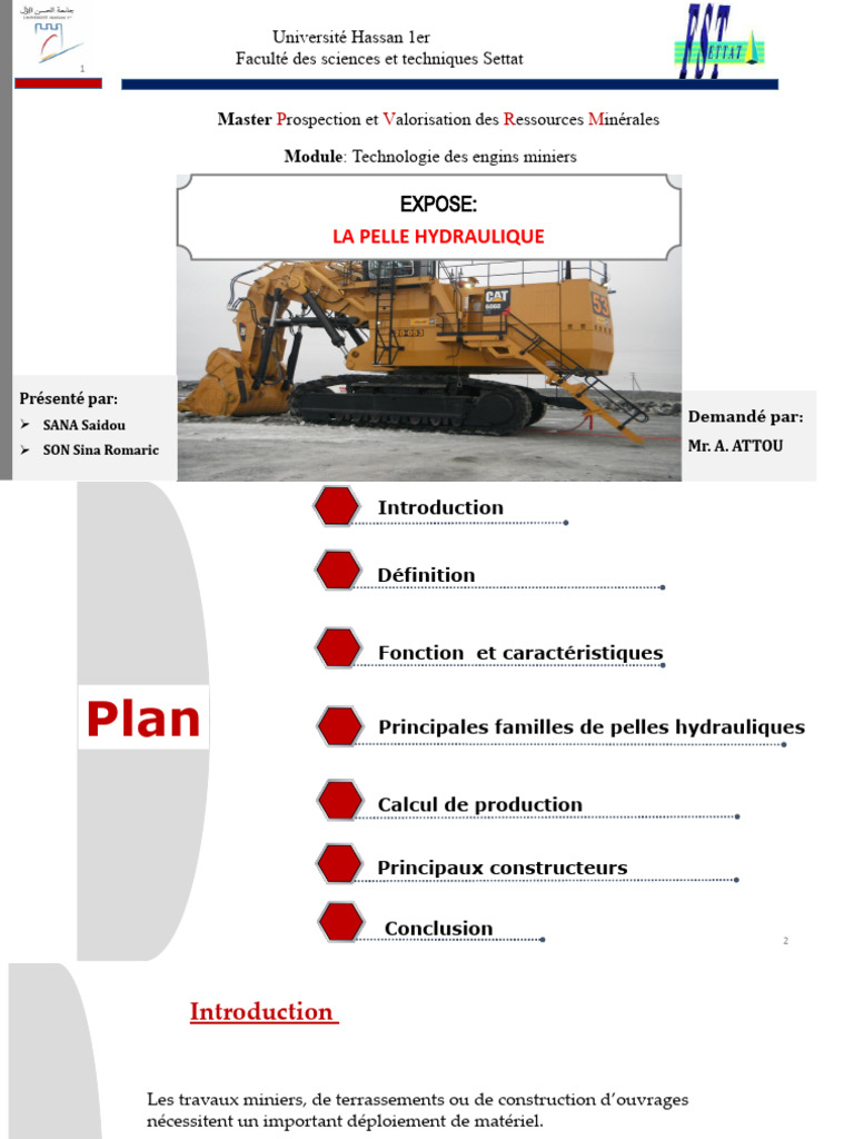 Caractéristiques et Fonctionnement des Pelles Hydraulique | PDF ...