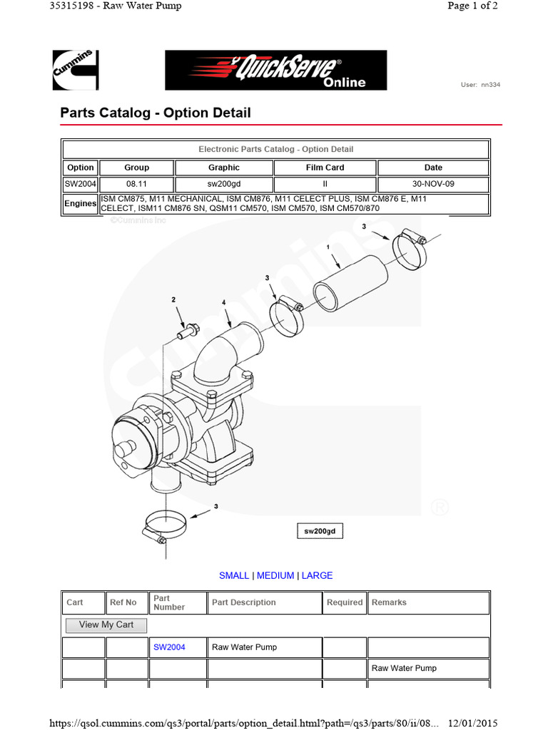 QSM11 Sea Water Pump | PDF | Pump | Mechanical Engineering
