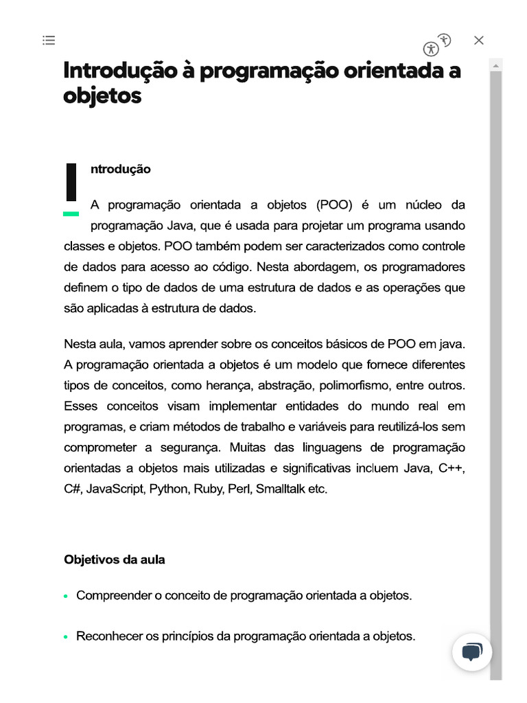 Introdução A Programação Orientada A Objetos | PDF