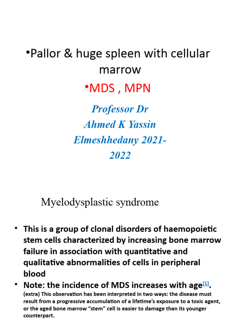 MDS and MPN | PDF | Diseases And Disorders | Vertebrates