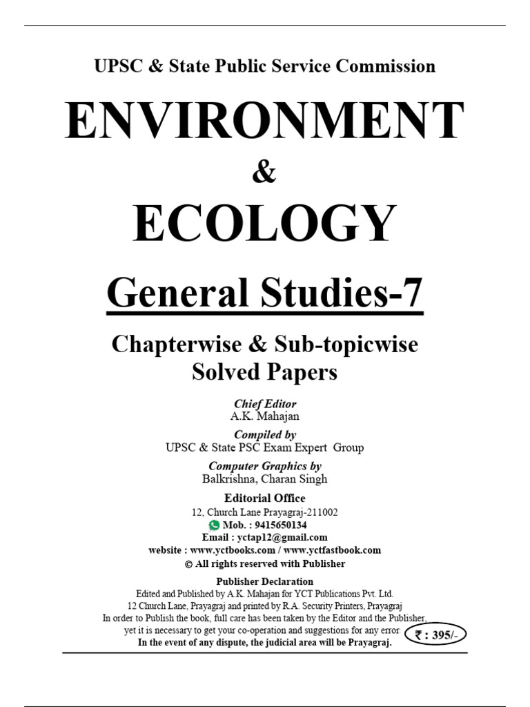 ENVIRONMENT & ECOLOGY General Studies Chapter Wise Solved Papers (1 ... ENVIRONMENT & ECOLOGY General Studies Chapter Wise Solved Papers (1 ...