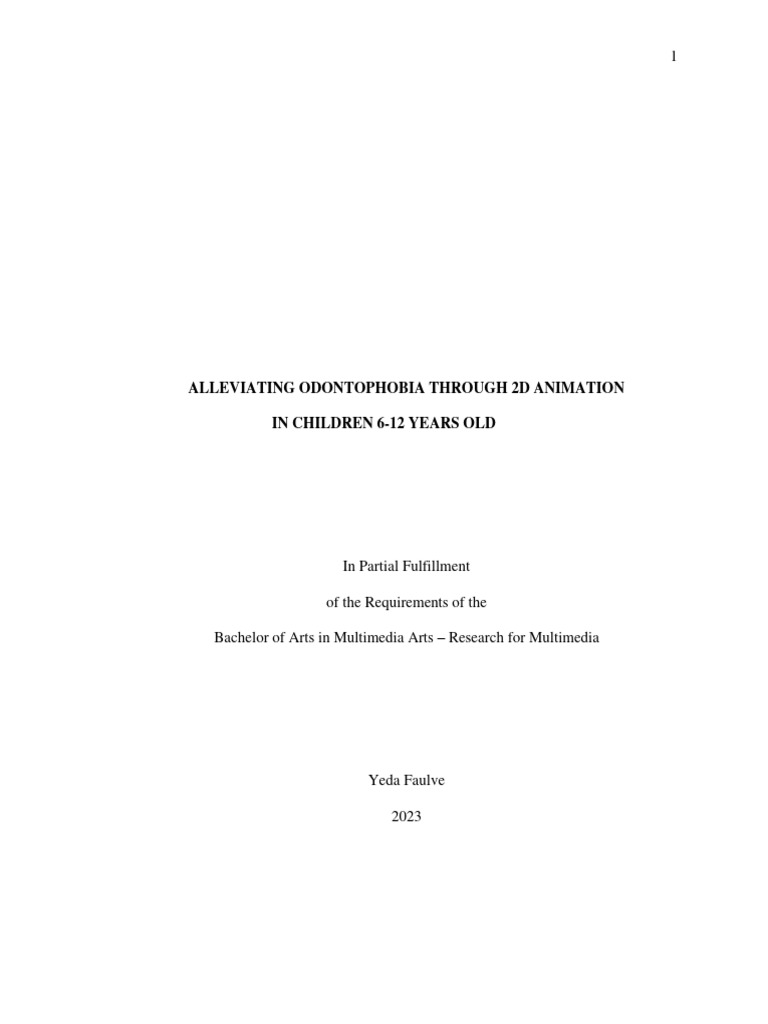 Alleviating Odontophobia Through 2D Animation | PDF | Fear | Cognitive ...