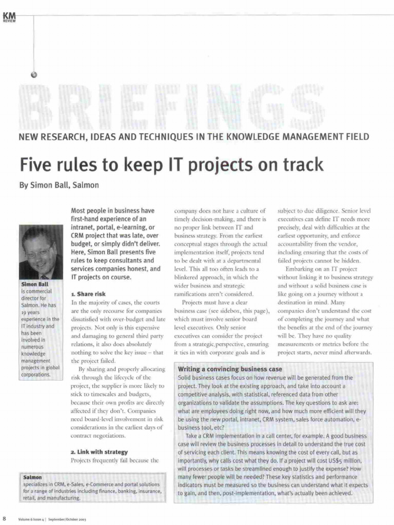 Five Rules To Keep Projects On Track | PDF