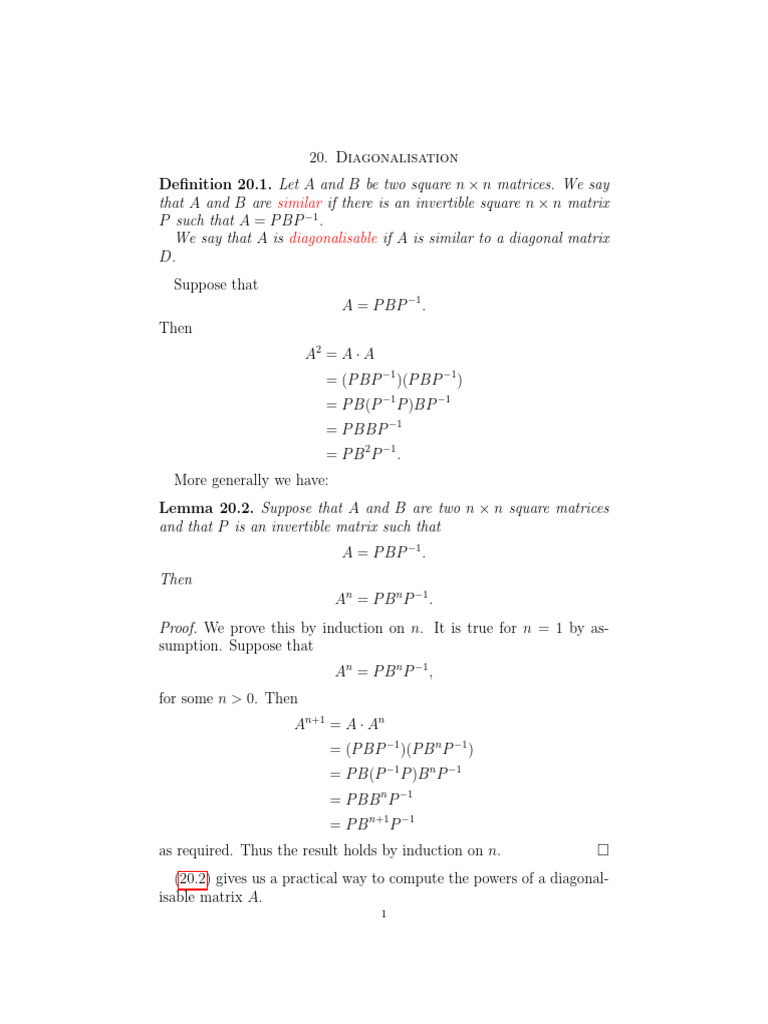Similar Diagonalisable | PDF | Eigenvalues And Eigenvectors | Matrix (Mathematics)