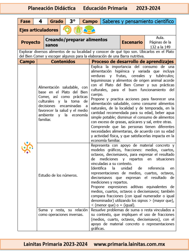 3er Grado Mayo - 03 Creando Preparar Alimentos Sanos (2023-2024) | PDF ...