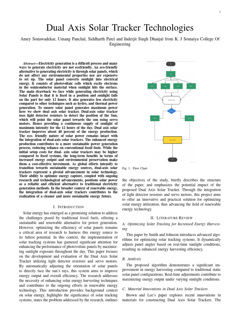 IEEE_Dual Axis Solar Tracker | PDF | Solar Energy | Photovoltaics