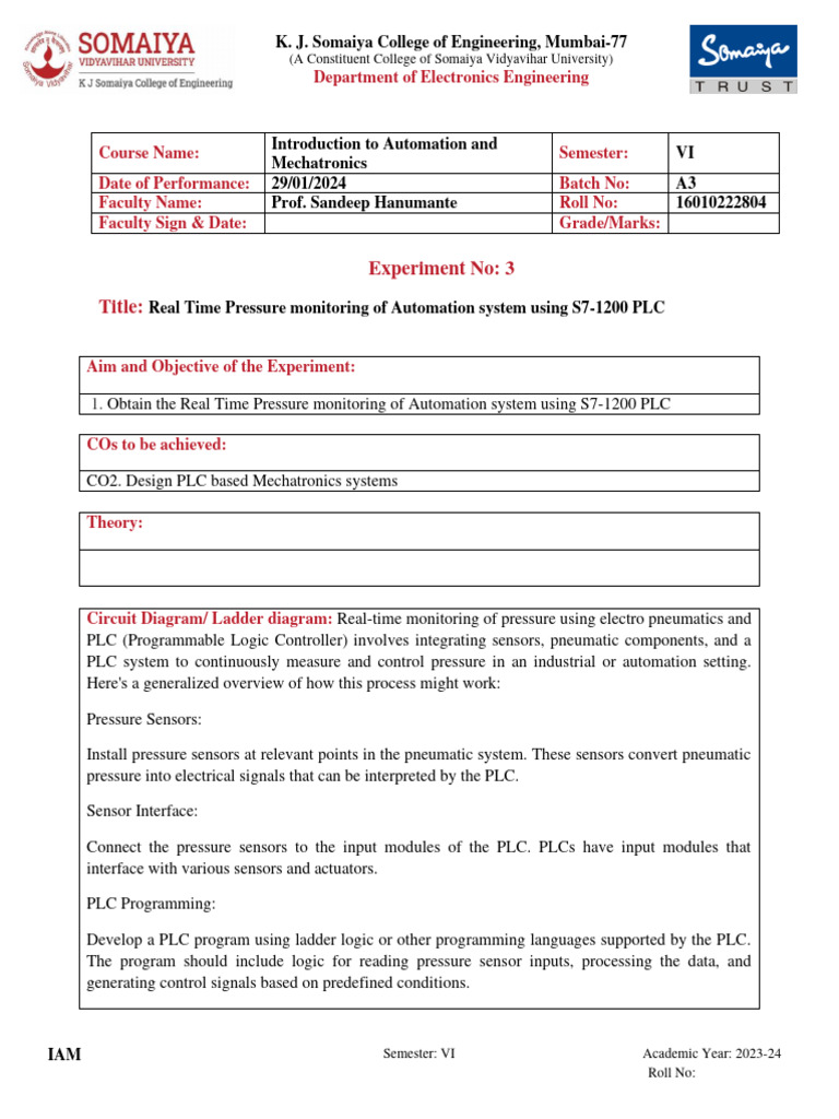 IAM EXP3 Pressure Monitoring 804 | PDF | Programmable Logic Controller | Pressure Measurement
