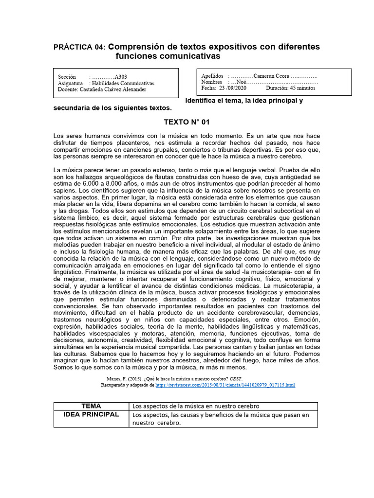 Práctica 04 Habilidades | Descargar gratis PDF | Las emociones | Método científico