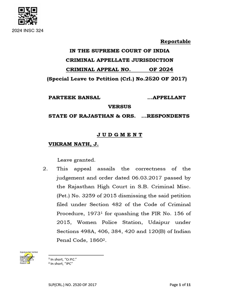 SC Judgment 19 April 2024 | PDF | Judgment (Law) | Complaint