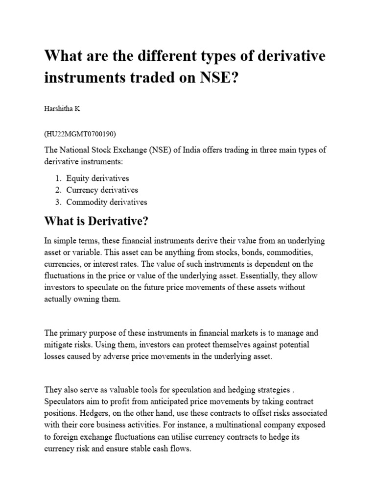 Derivatives Assignment-1 | PDF | Derivative (Finance) | Futures Contract