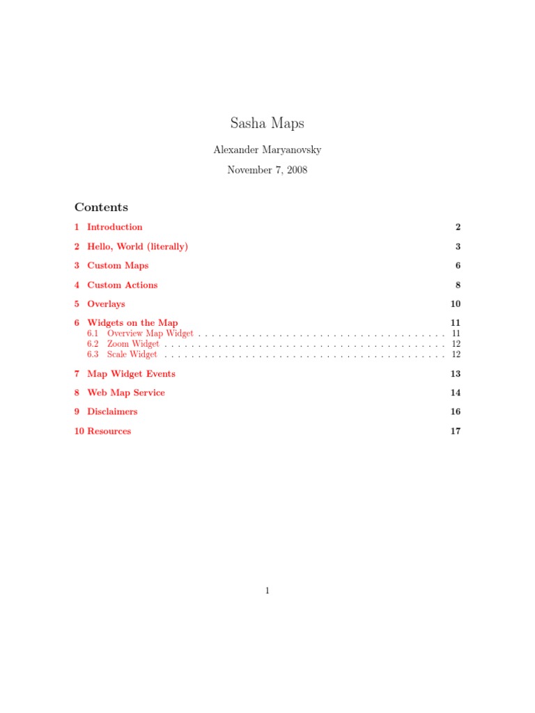 Sasha Maps: Alexander Maryanovsky November 7, 2008 | PDF | Method ...