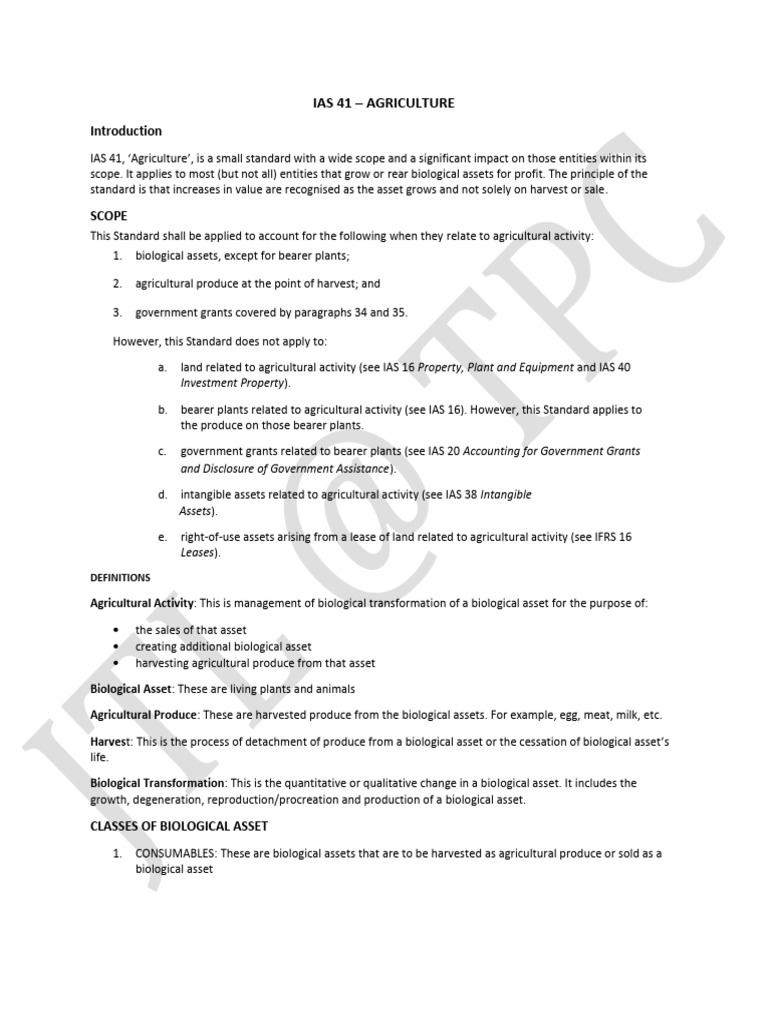 IAS 41 | PDF | International Financial Reporting Standards | Fair Value