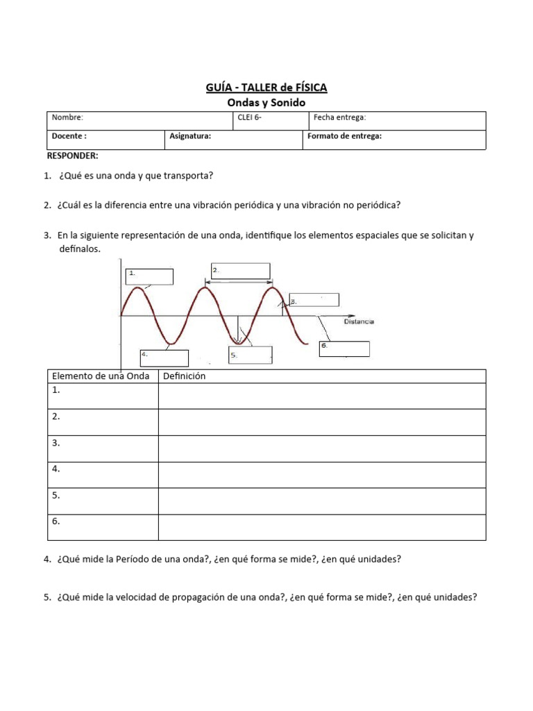 Guia Taller Ondas y Sonido | PDF | Sonido | Olas