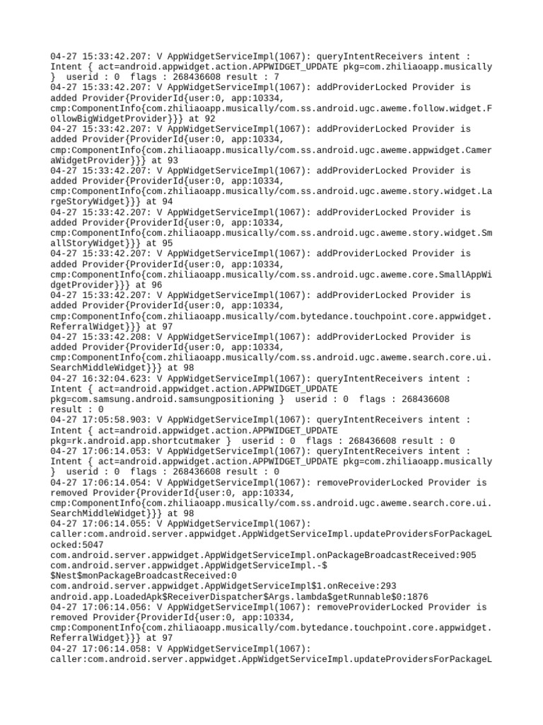 appwidget_history_log1bbb | PDF | Smart Devices | Computing