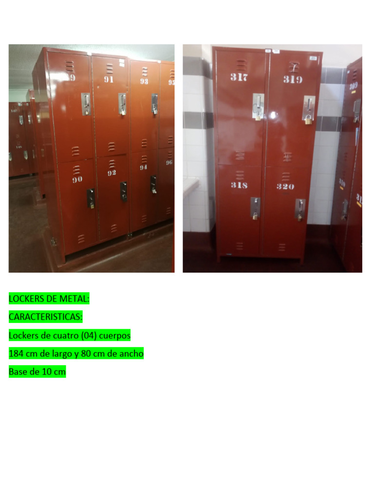 CARACTERISTICAS LOCKERS | PDF