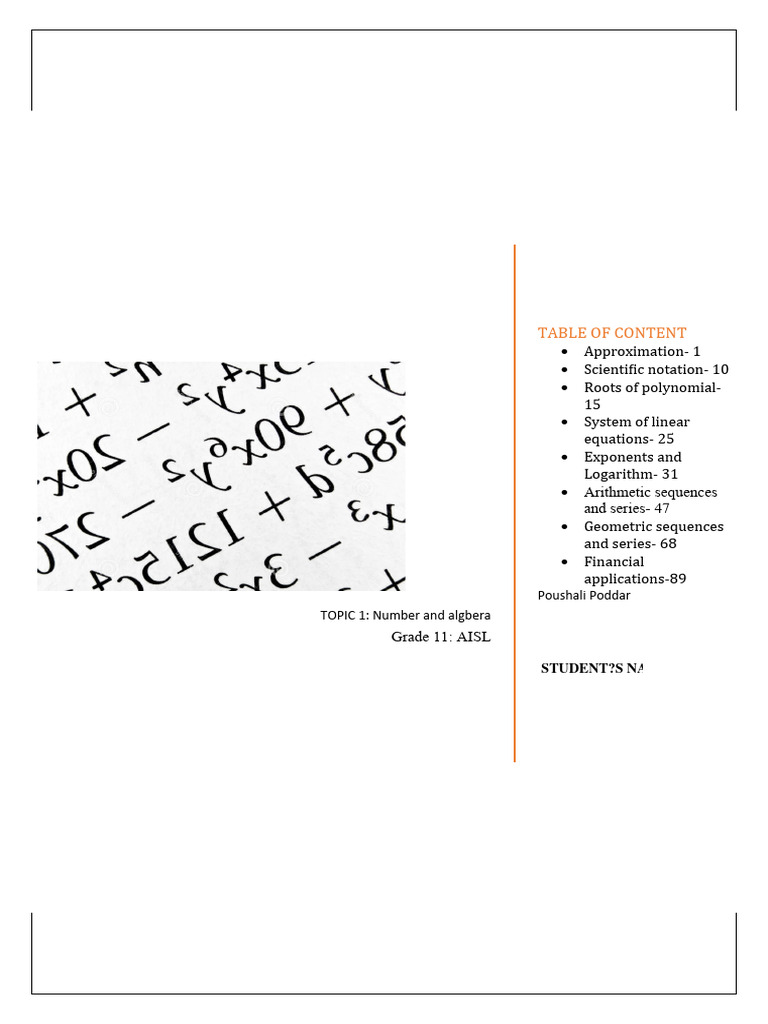 Grade 11 Math: Numbers & Algebra | PDF | Significant Figures | Algebra