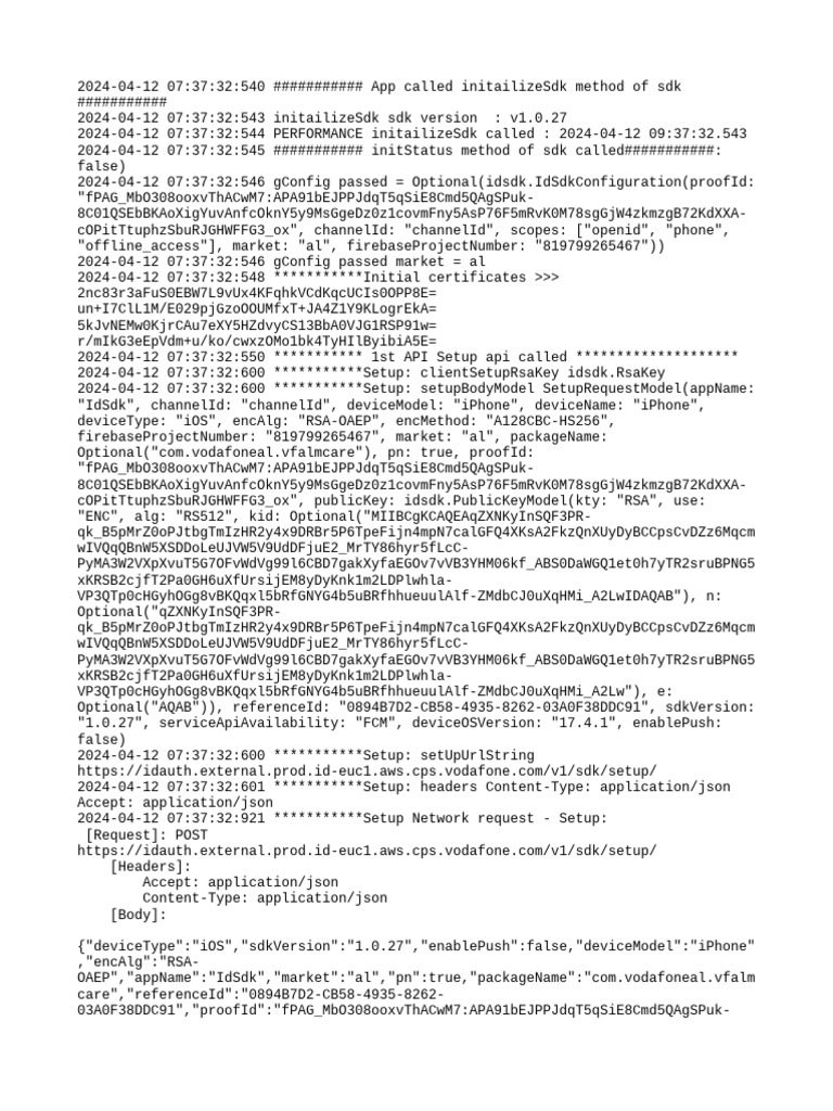 Id SDK Logs | PDF | Computer Security | Security